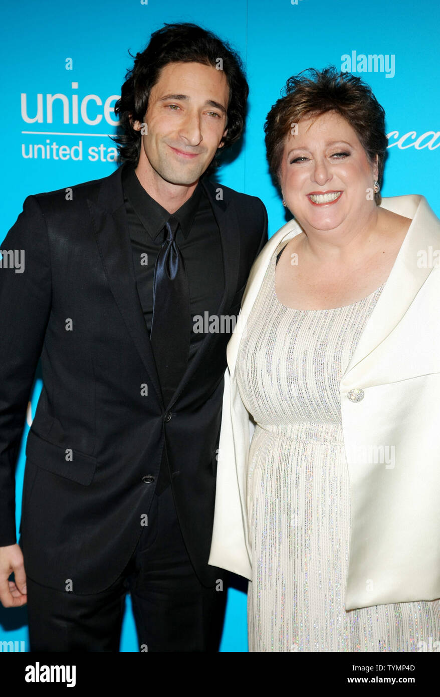 Adrien Brody and Carol Stern, president and CEO of U.S. Fund for UNICEF ...