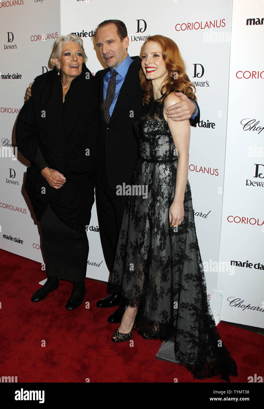 Vanessa Redgrave, Ralph Fiennes and Jessica Chastain arrive for the ...