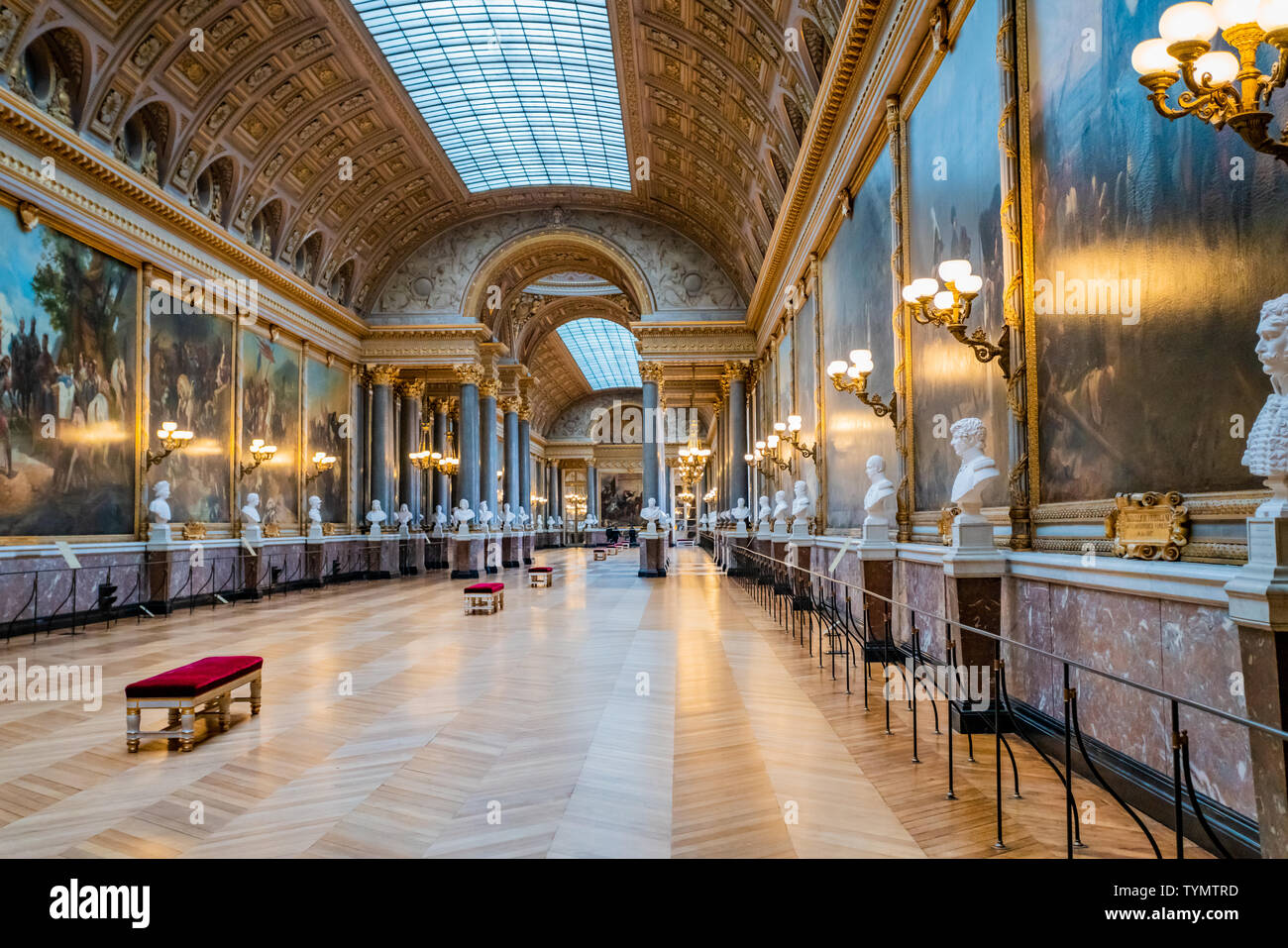 VERSAILLES, FRANCE - February 14, 2018 :The Battle Gallery in the ...