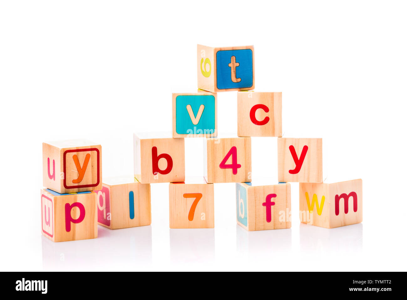 Toy cubes. Baby collection. ABC letters made from baby toys Stock Photo ...