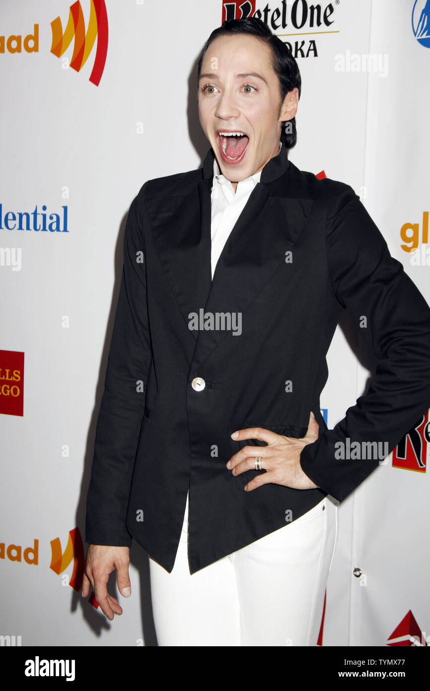Johnny Weir arrives for the 23rd Annual Glaad Media Awards at the ...