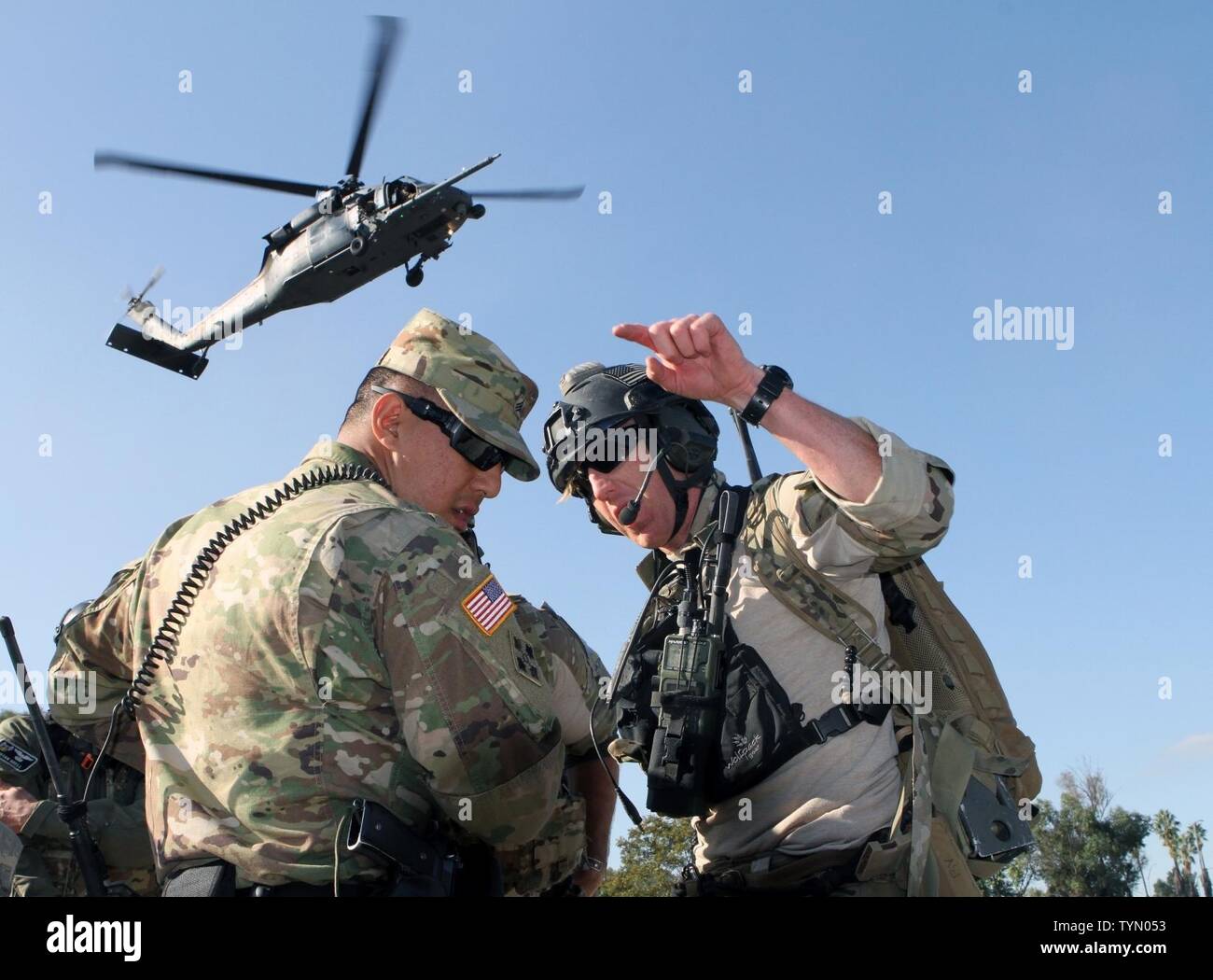 Sgt. Anthony Ayala, left, of the California Army National Guard’s 270th ...