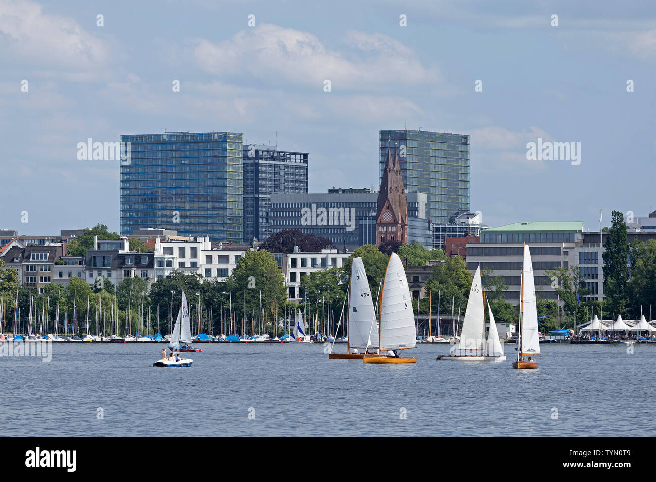 Hamburg skyline with aussenalster hi-res stock photography and images ...