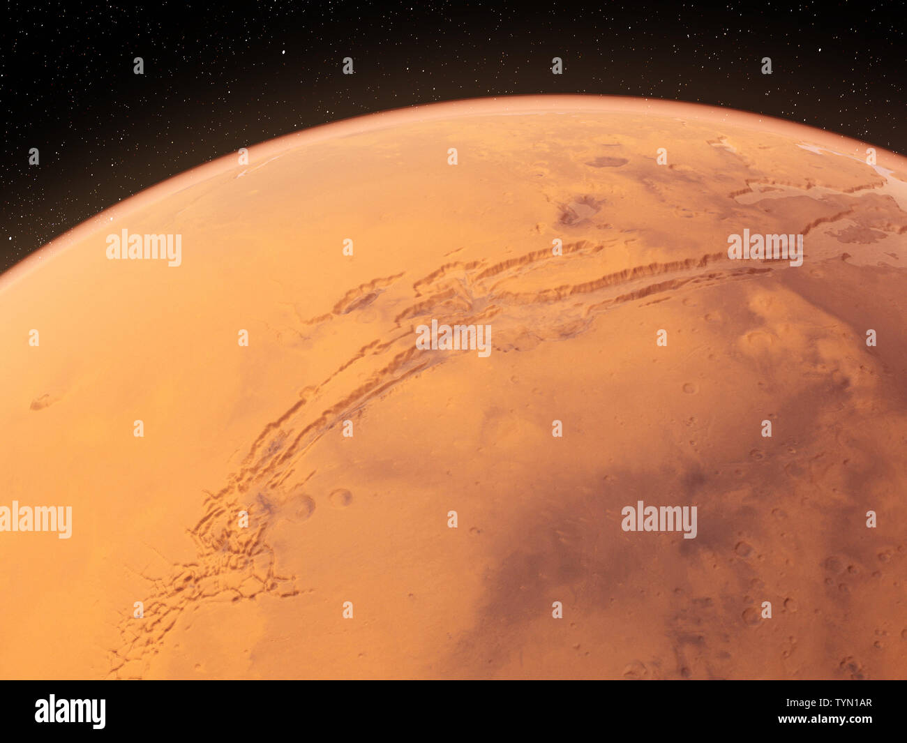 3d rendered illustration of the mars -valles marineris Stock Photo - Alamy