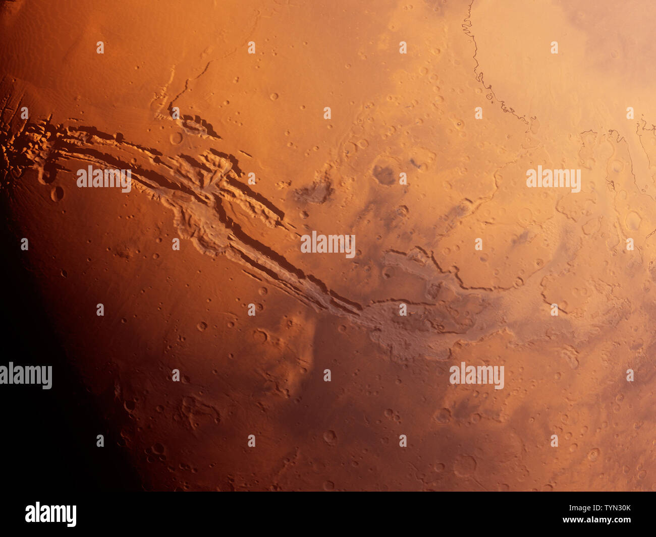 3d rendered illustration of the mars - valles marineris Stock Photo - Alamy