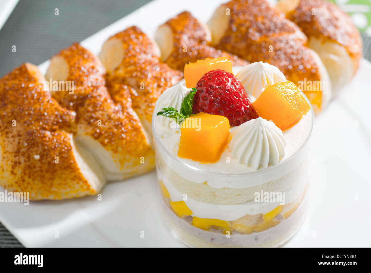 Cake bread fruit pastry afternoon tea Stock Photo - Alamy