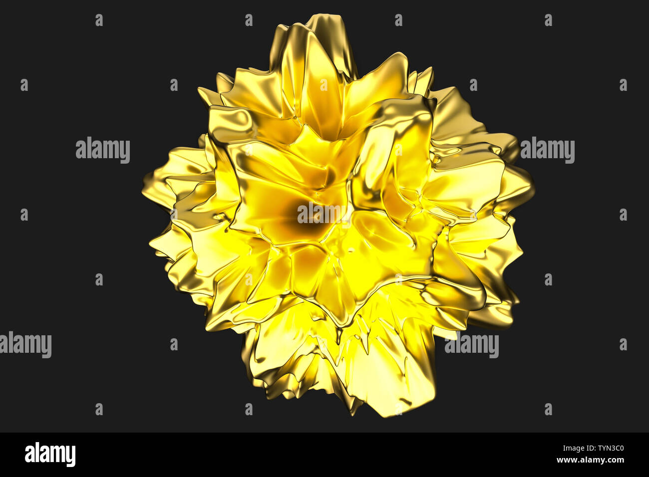 Gold curved metal ball, three-dimensional rendering Stock Photo - Alamy