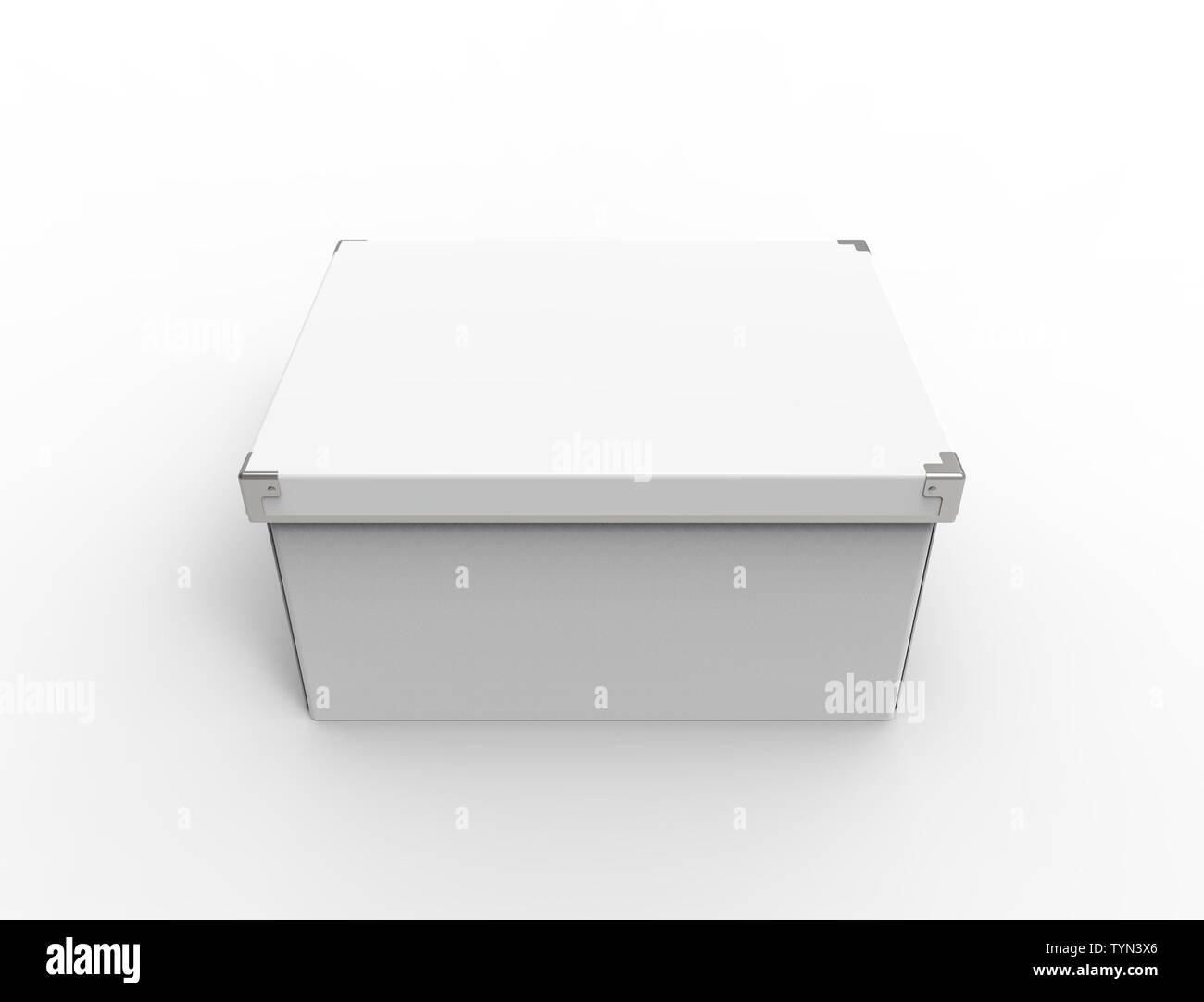 3d rendering of a simple storage box isolated in white background Stock ...