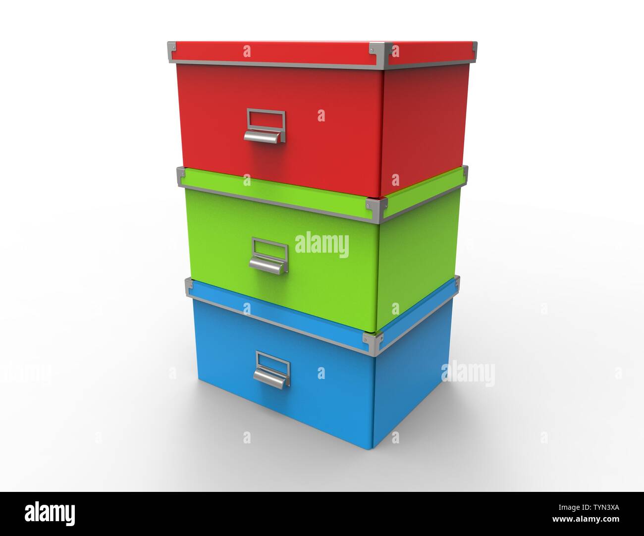 3d rendering of a simple storage box isolated in white background Stock ...