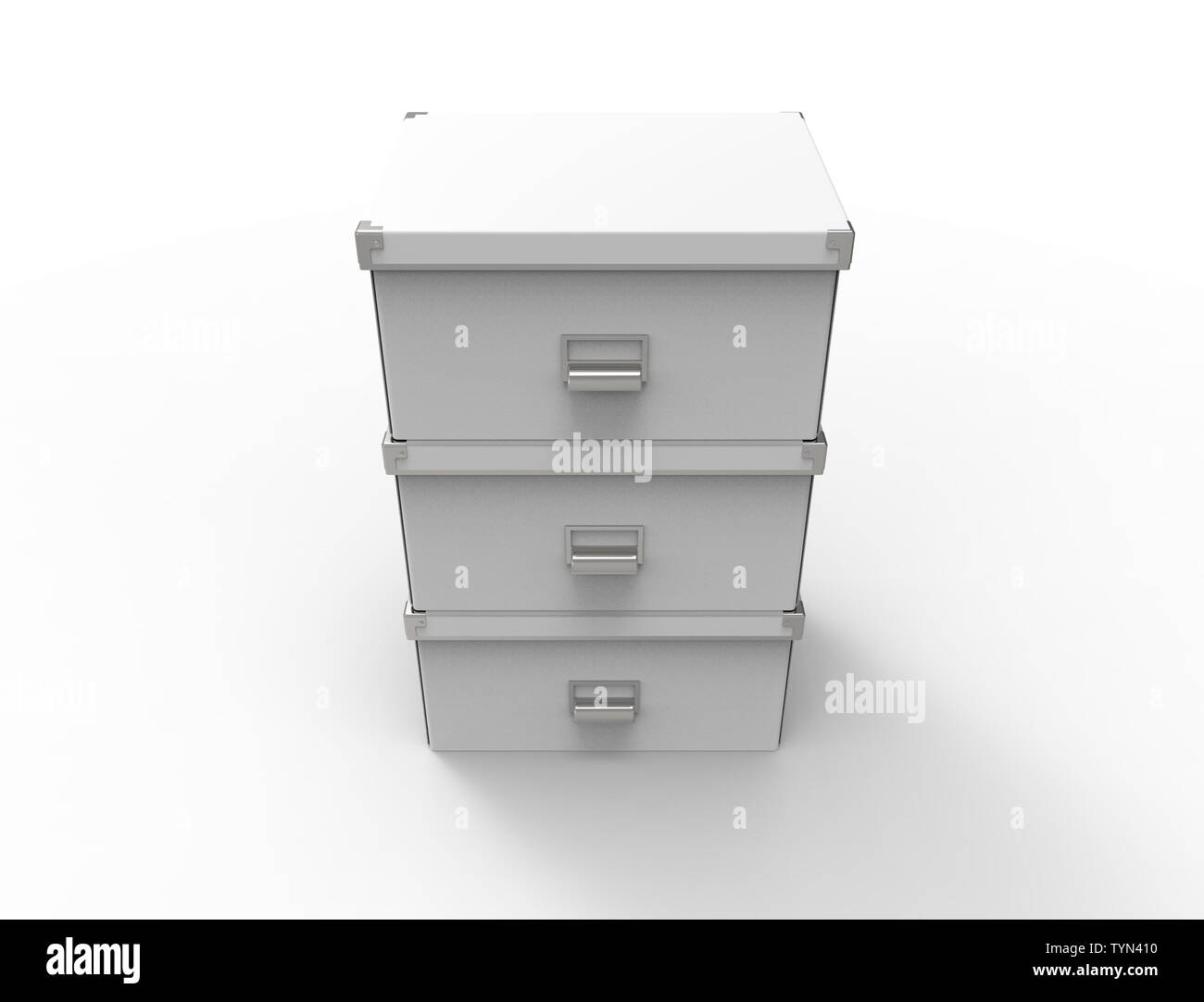 3d rendering of a simple storage box isolated in white background Stock ...