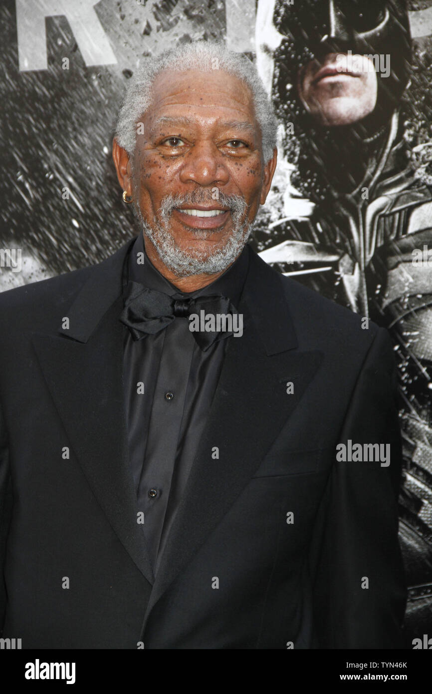Morgan Freeman arrives for "The Dark Knight Rises" Premiere at the AMC ...
