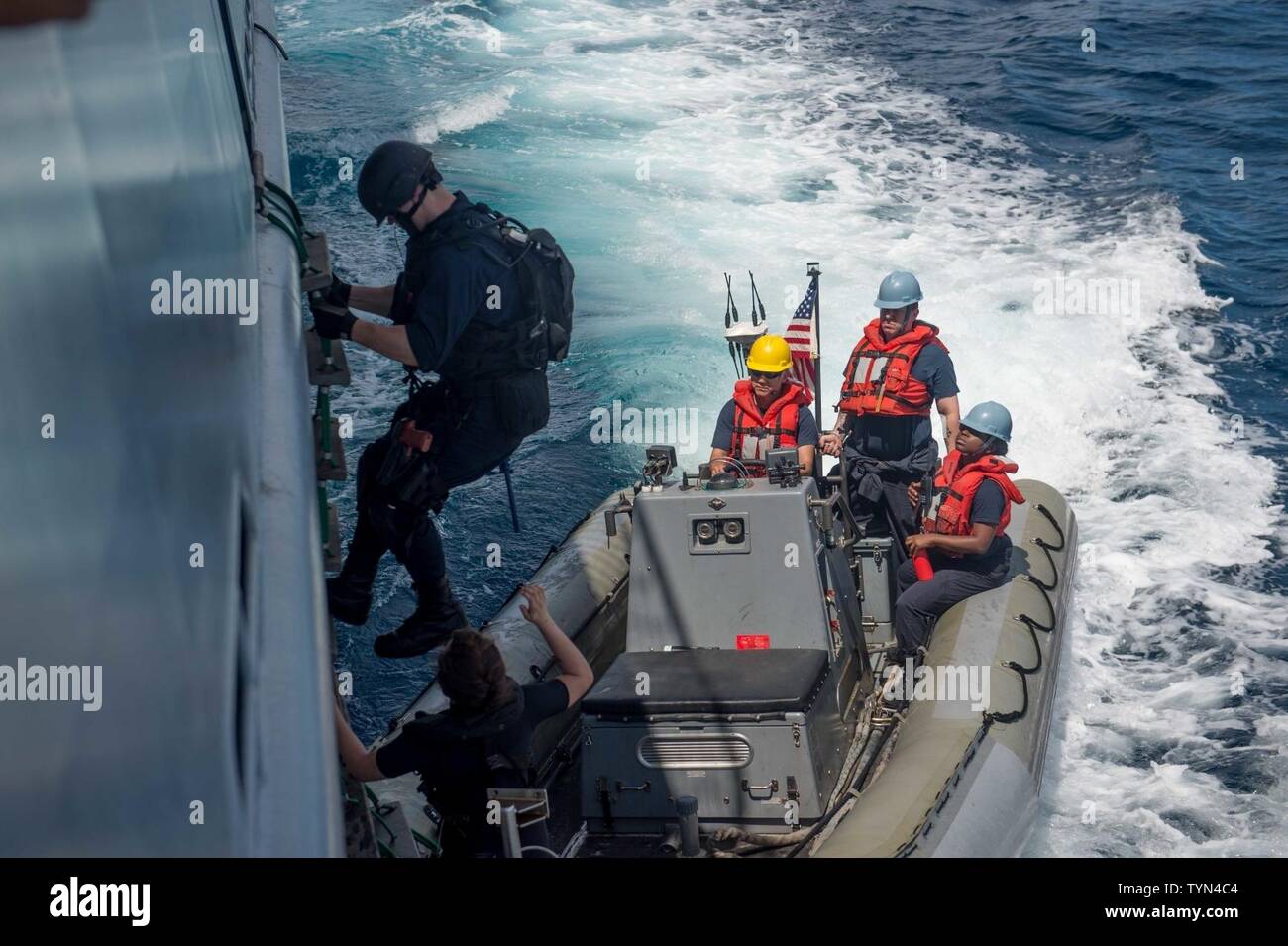 SOUTH CHINA SEA (Nov. 17, 2016) A Sailor assigned to the forward ...