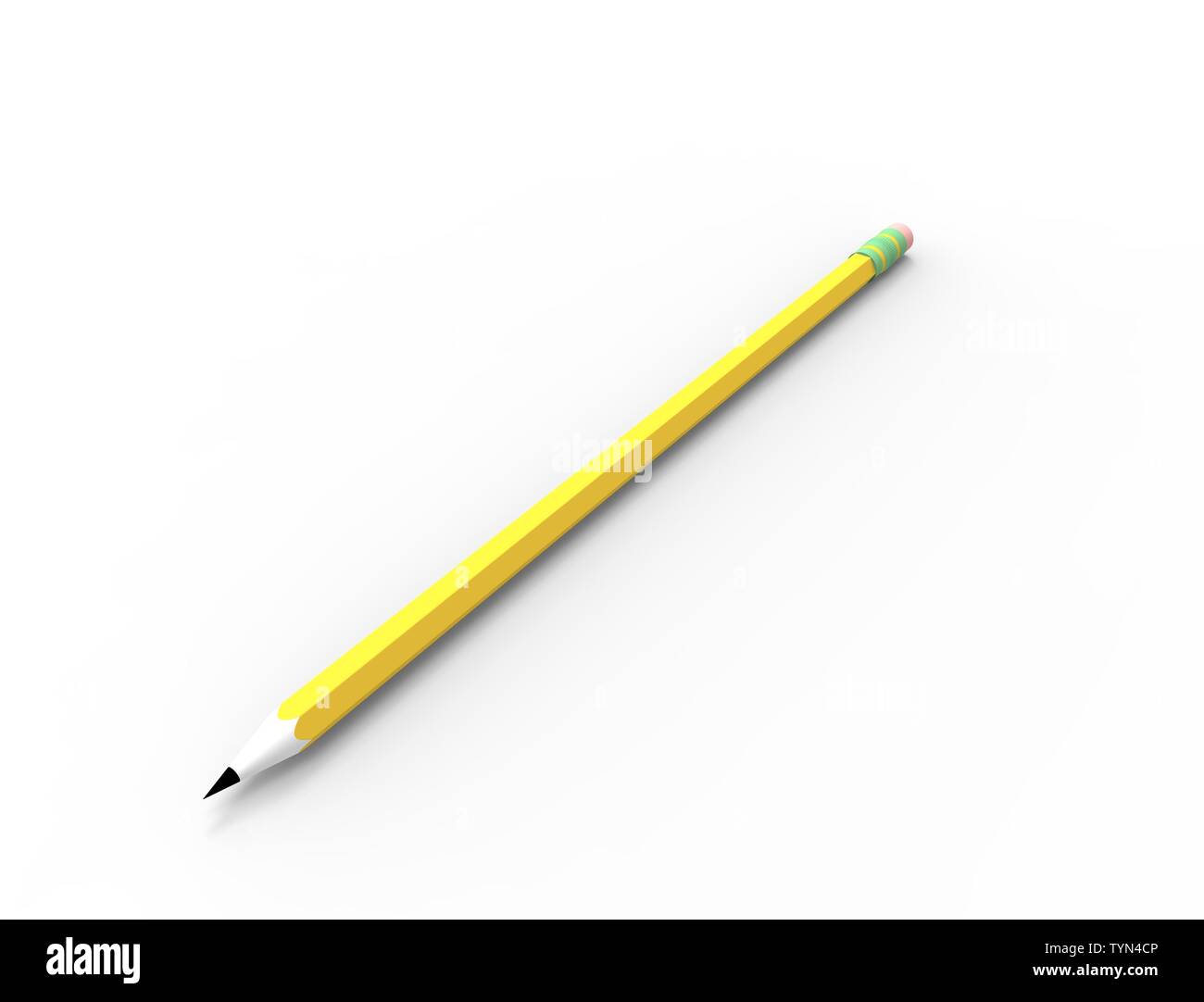 3d rendering of a single sketch pencil isolated in white studio ...