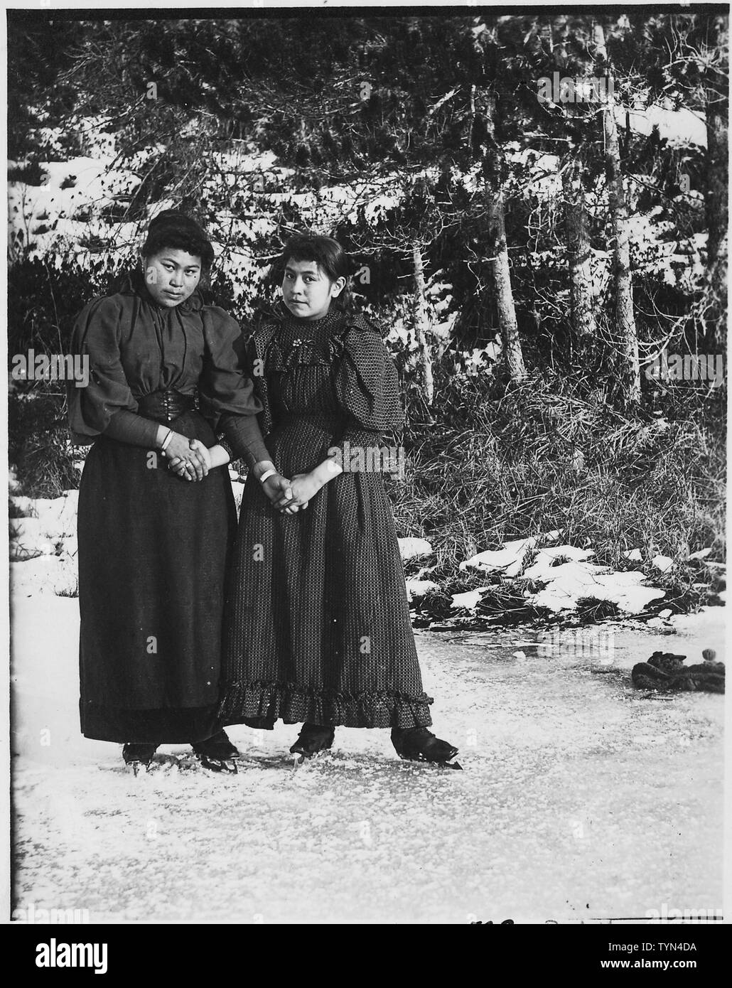 Two young Indian women; Scope and content: Left: Mrs. Dan Reece. Right ...