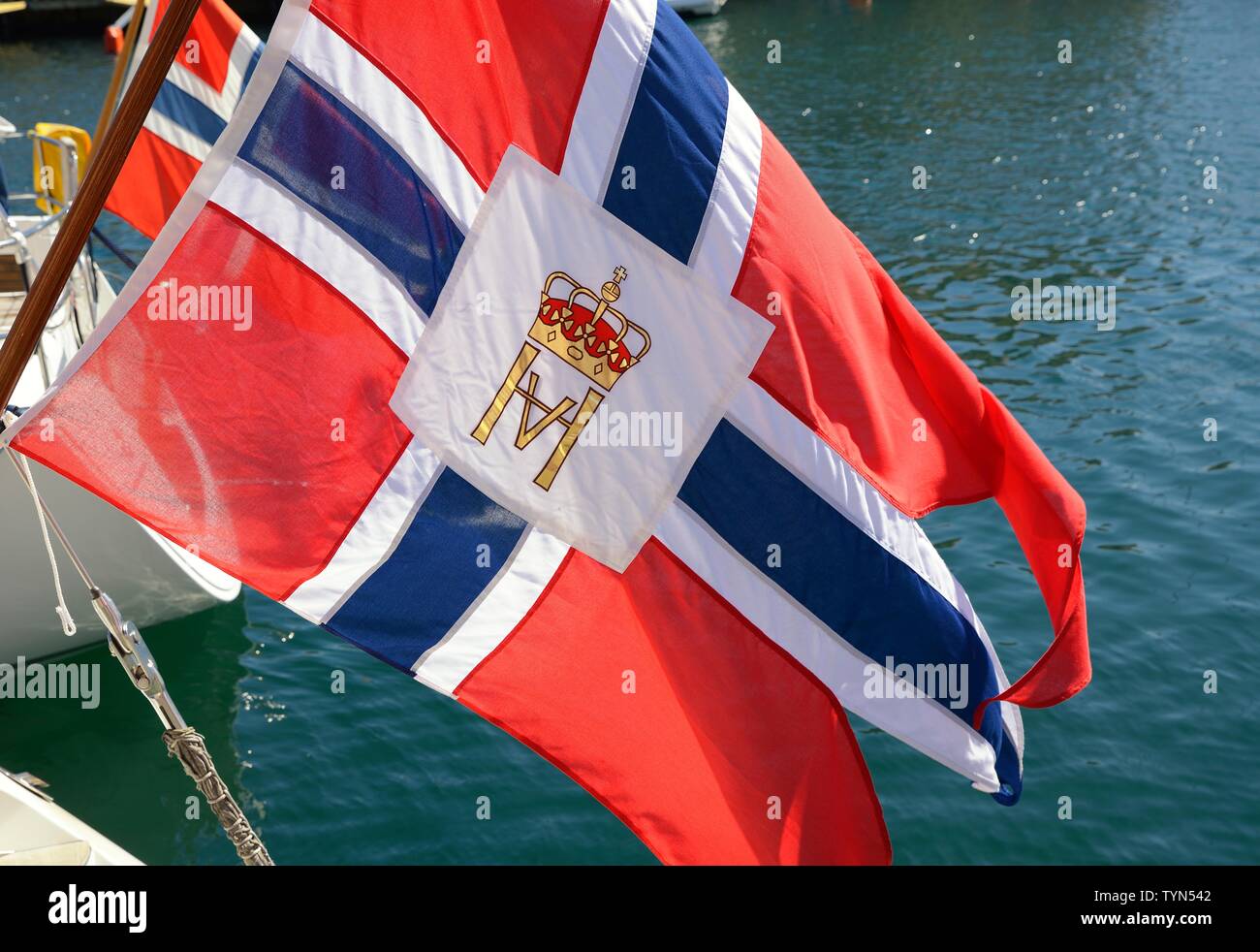 Norwegian Post Flag Stock Photo - Alamy