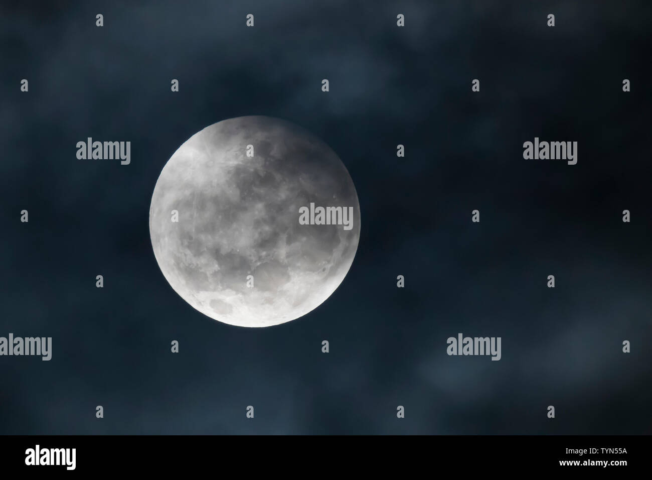 The moon in solar eclipse in the southern hemisphere Stock Photo - Alamy