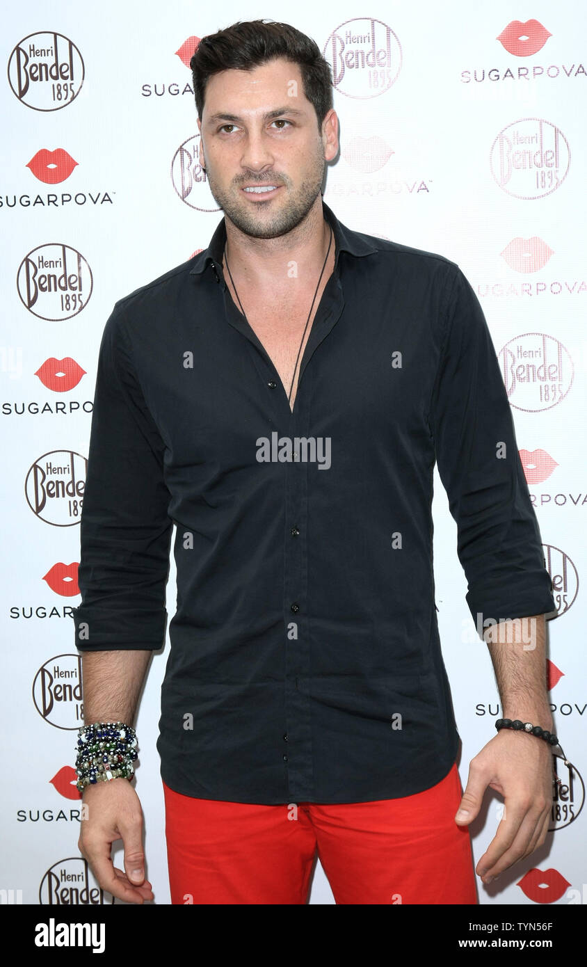 Max Chmerkovskiy attends Maria Sharapova's promotion of her new line of ...
