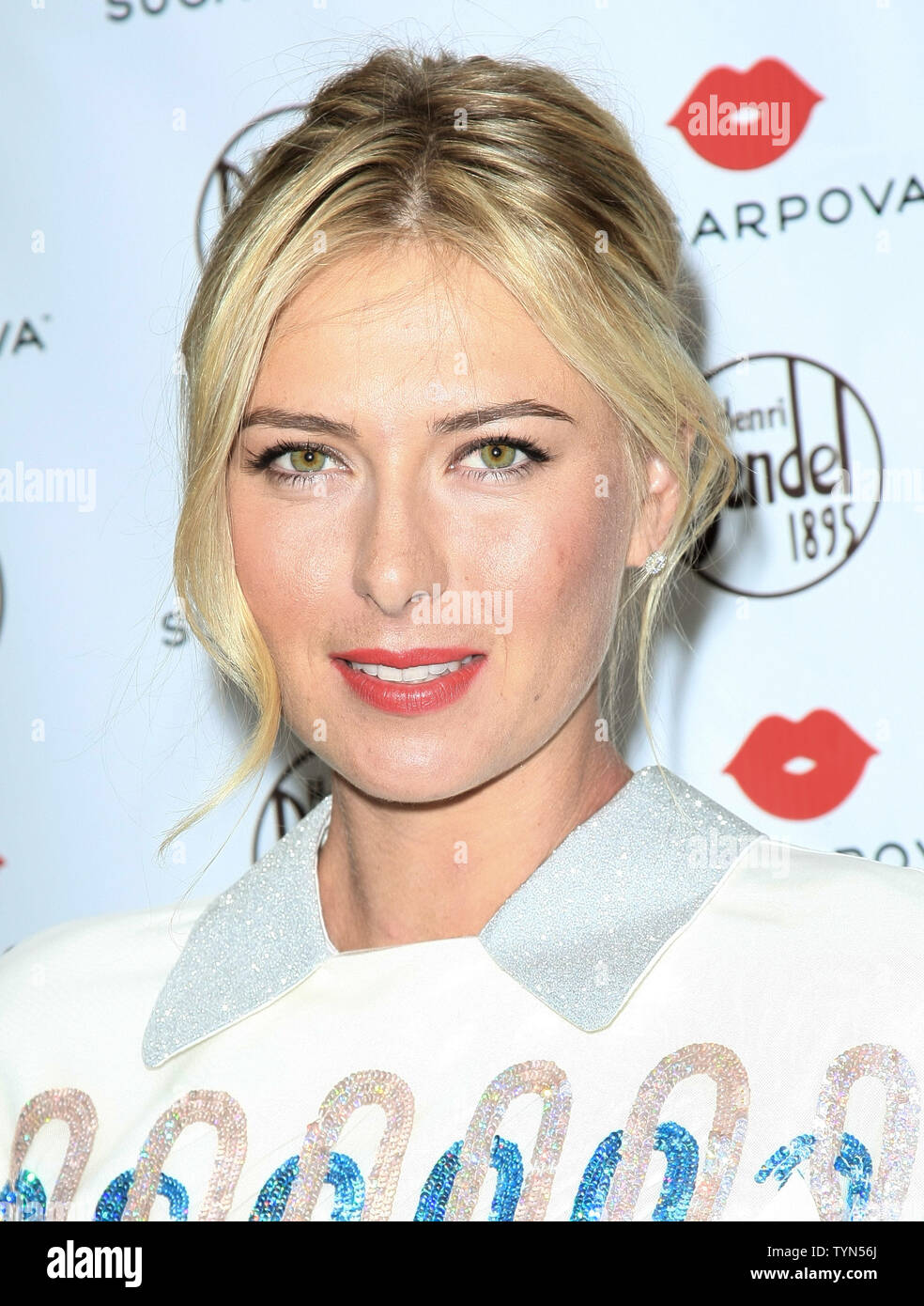 Tennis star Maria Sharapova poses for the media as she promotes her new ...