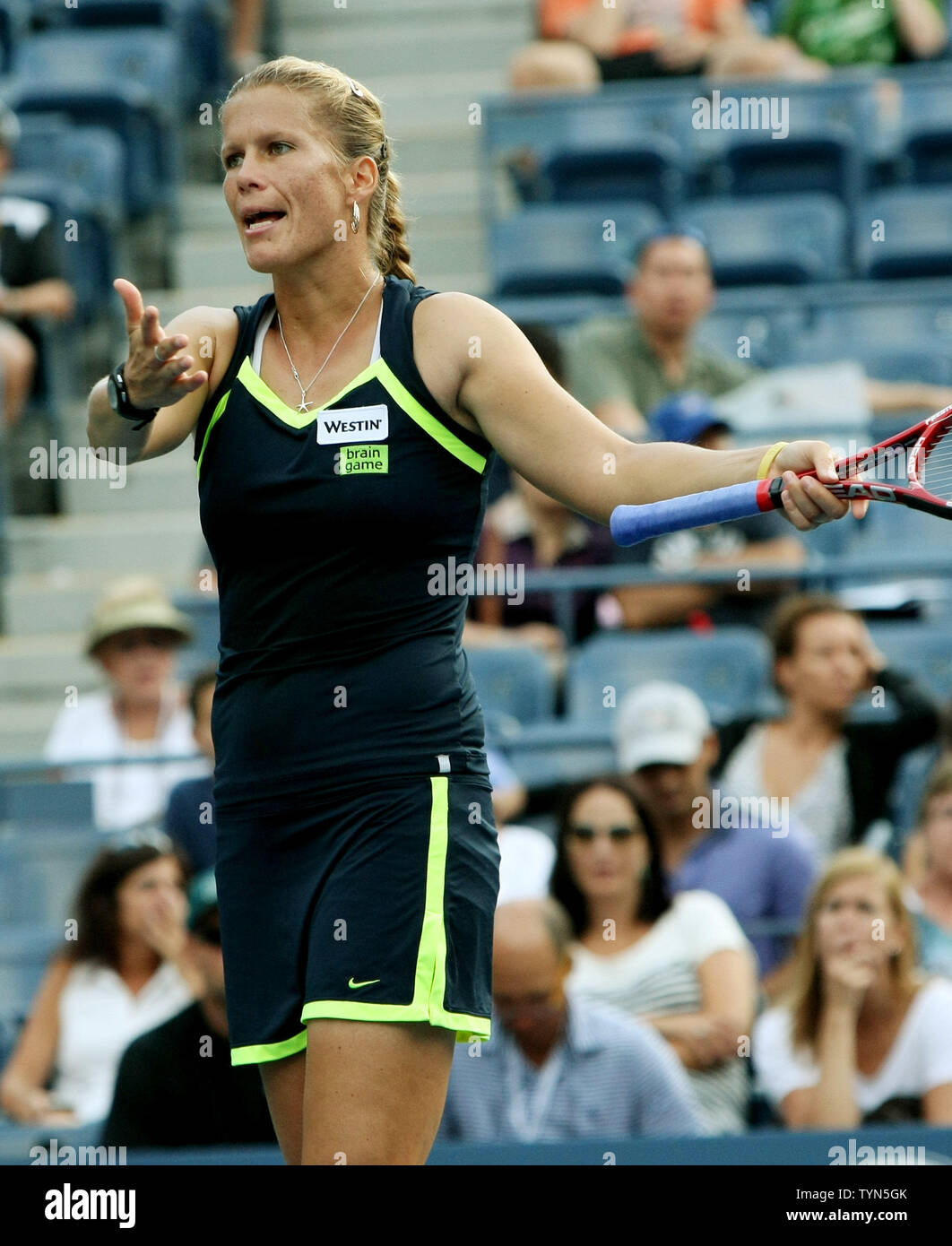 Melinda Czink of Hungary reacts after missing the serve by Maria ...