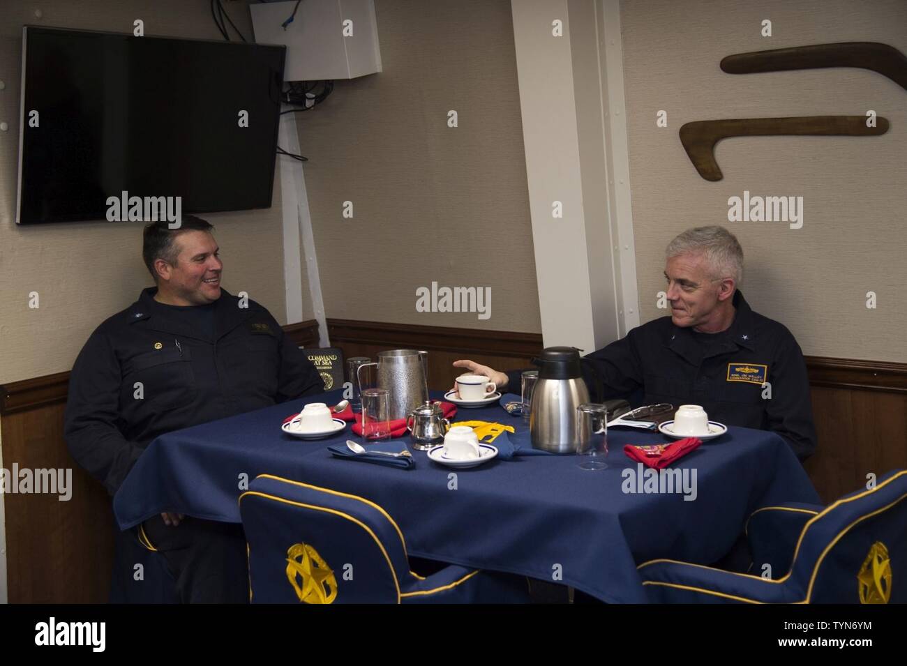 GULF (Nov. 17, 2016) Rear Adm. Jim Malloy, right, commander, Task Force ...