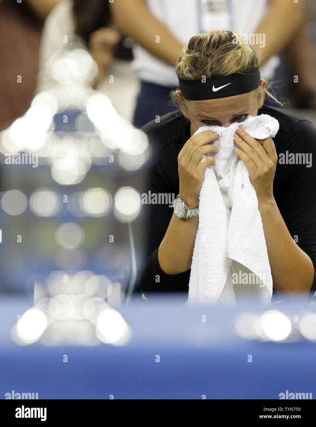 Victoria Azarenka of Belarus reacts in tears with the championship ...
