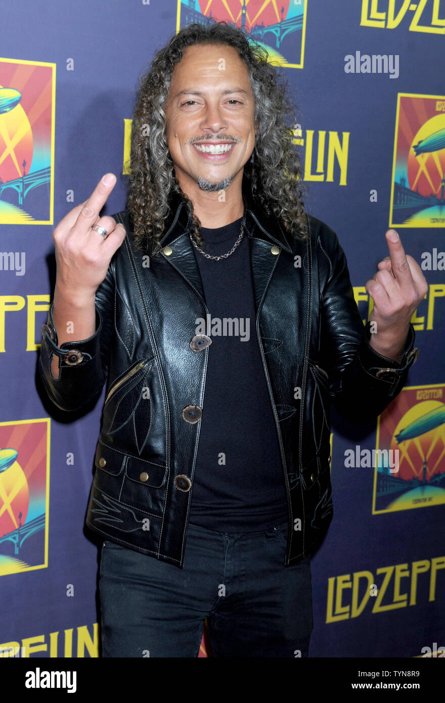 Kirk Hammett arrives on the red carpet at the 'Led Zeppelin ...