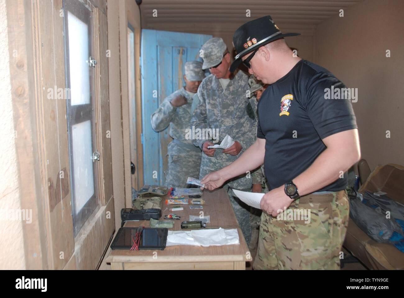 Chief Warrant Officer 3 William Bezold, a Spur Ride Cadre, shows ...