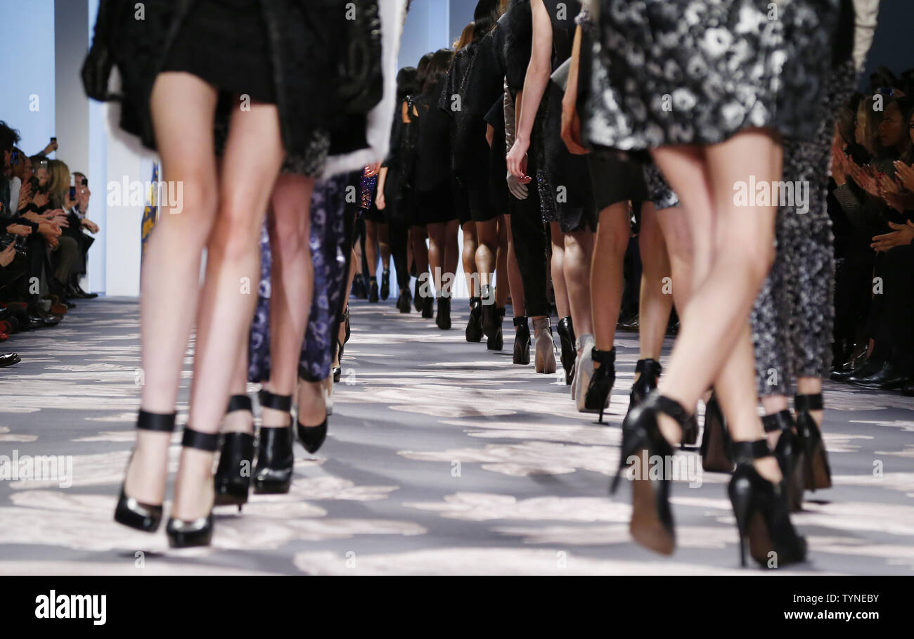 Models walk on the runway at the Vera Wang fashion show at the Fall ...
