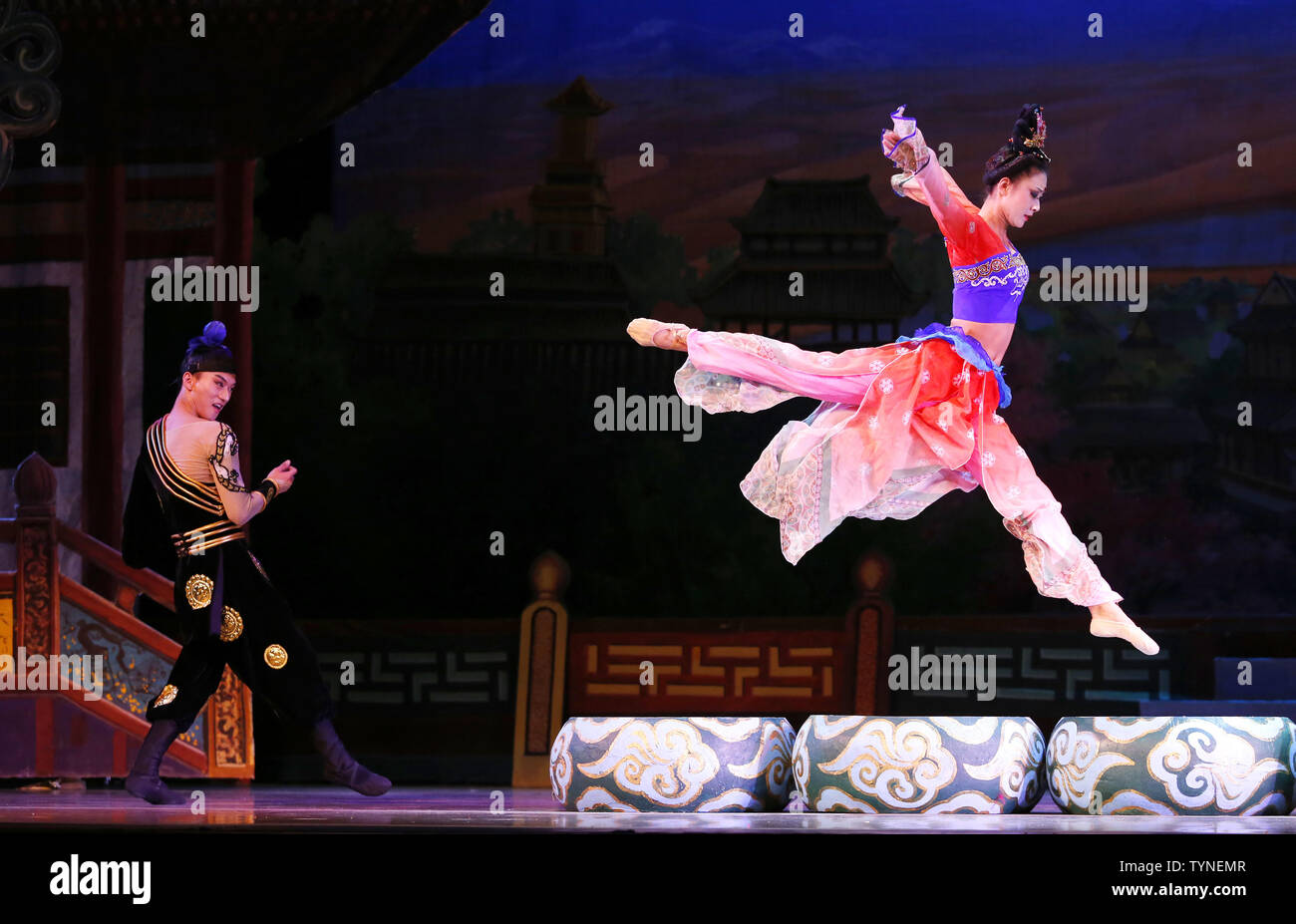 Dancers run through a dress rehearsal on the day of the New York ...