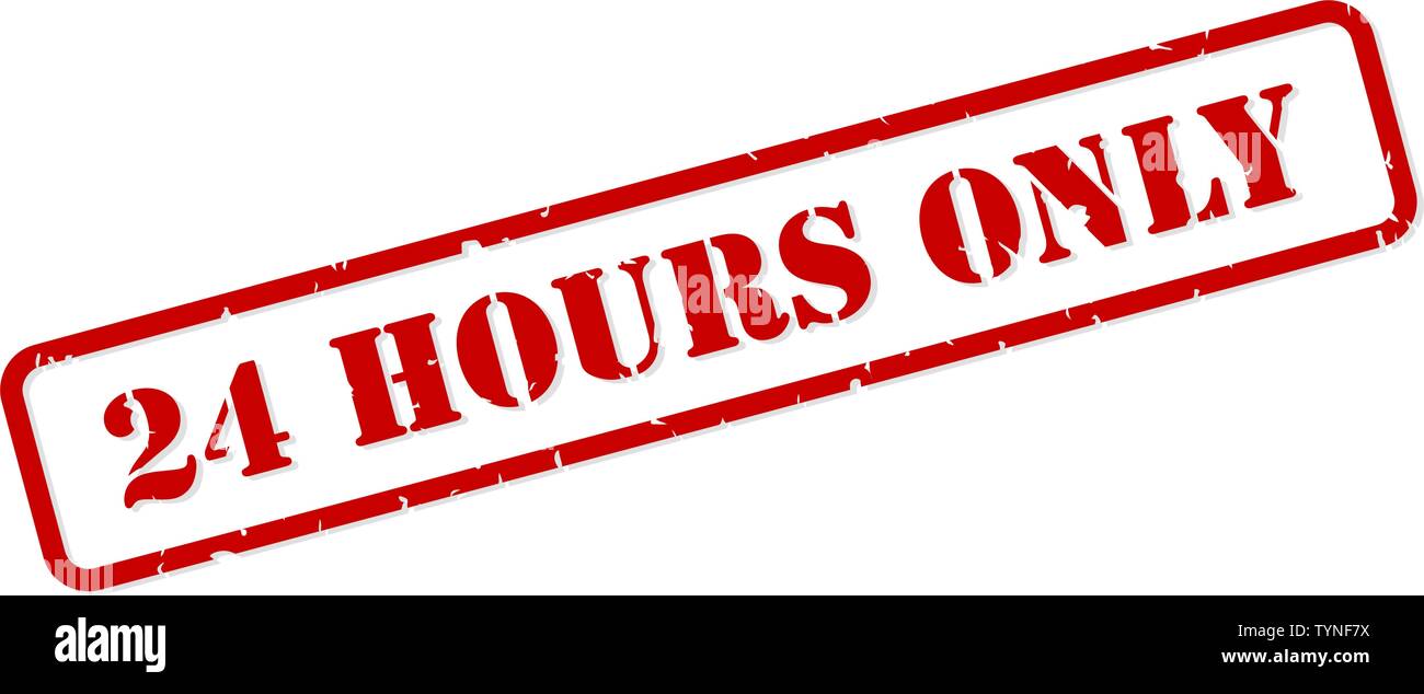 24 hours only red rubber stamp vector isolated Stock Vector Image & Art ...