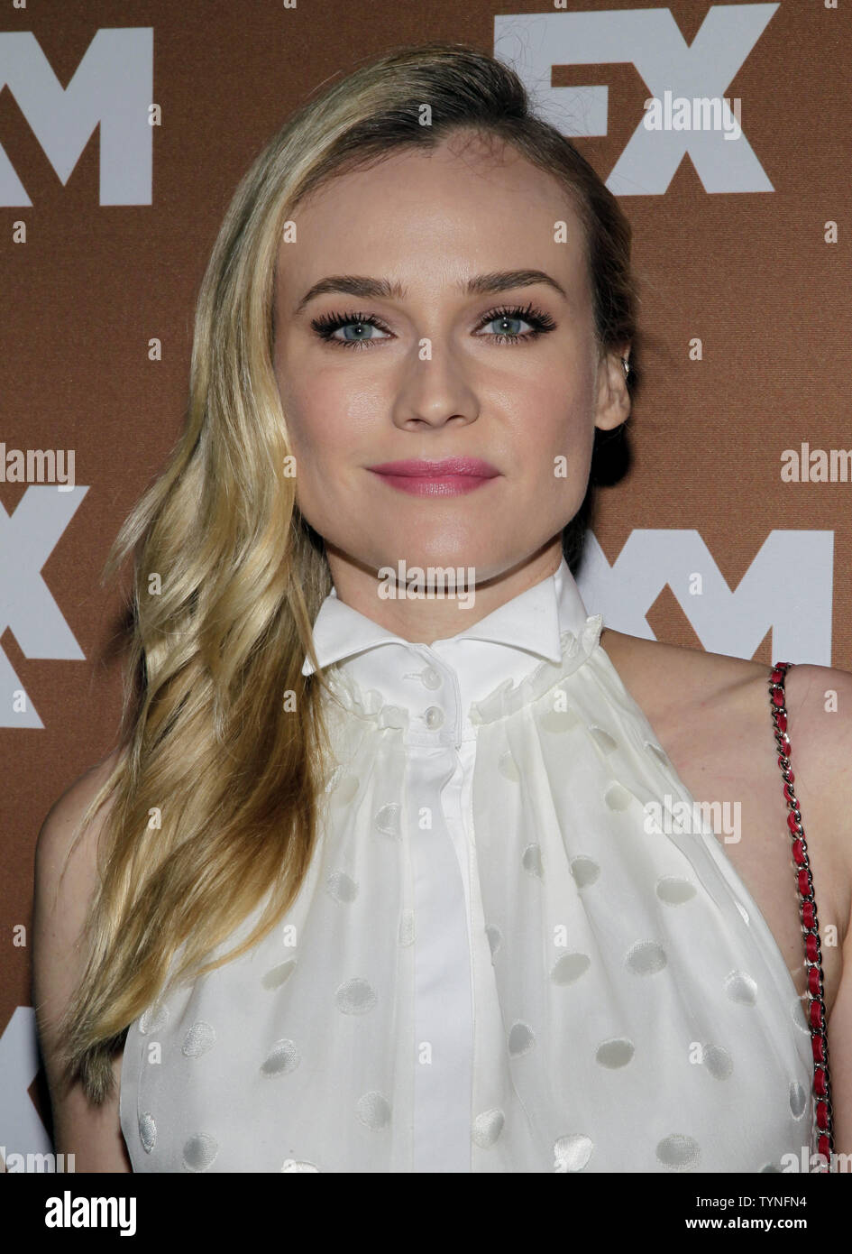 Diane Kruger arrives on the red carpet at the 2013 FX Upfronts at Lucky ...