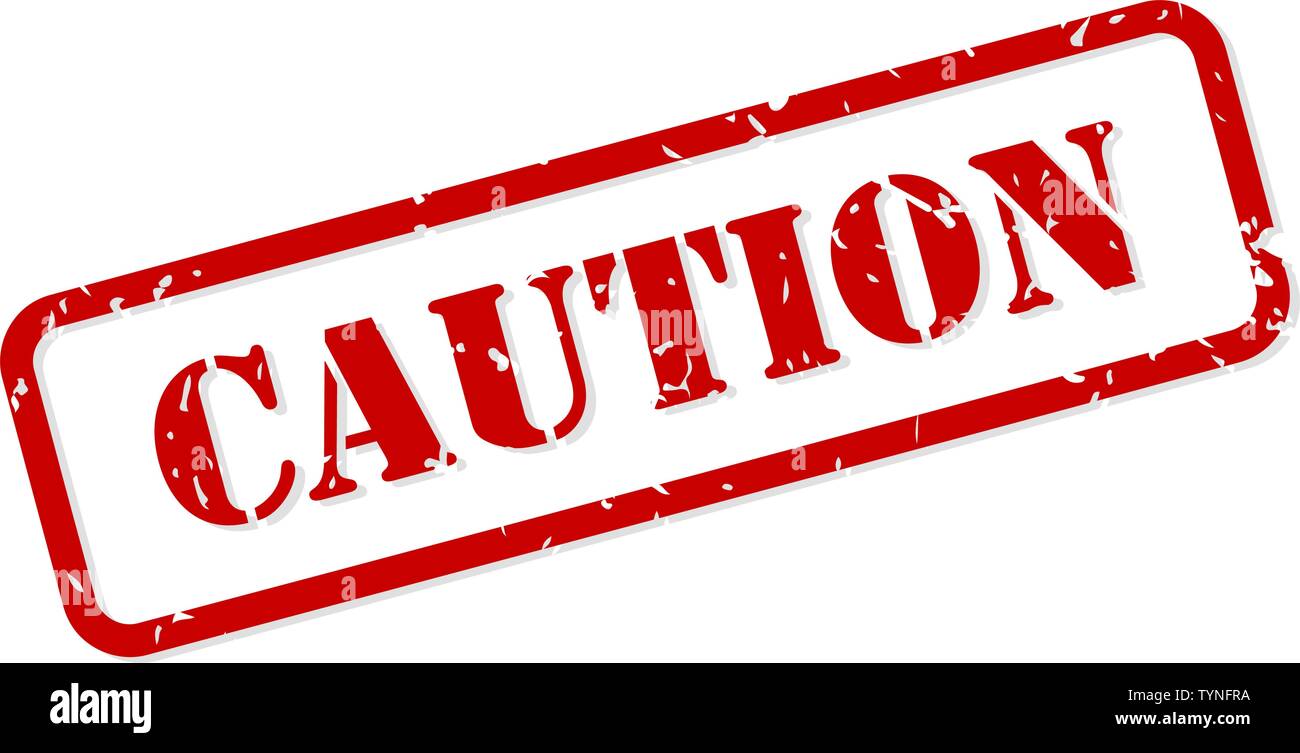 Caution red rubber stamp vector isolated Stock Vector Image & Art - Alamy