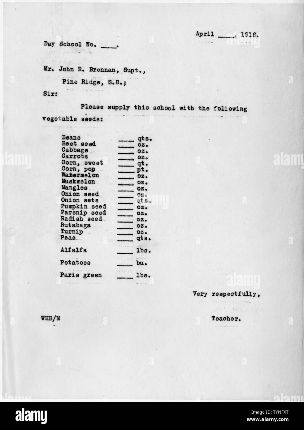 Vegetable Seed Order Form Stock Photo - Alamy