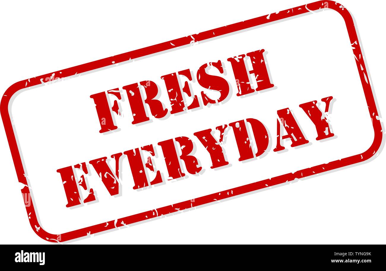 Fresh everyday red rubber stamp vector isolated Stock Vector Image ...