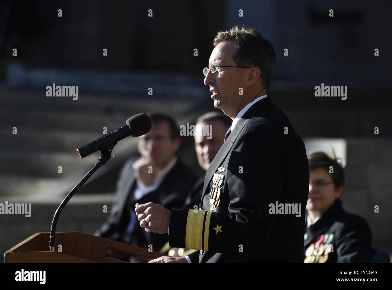 WASHINGTON (Nov. 18, 2016) Rear Adm. David J. Hahn, offers brief ...
