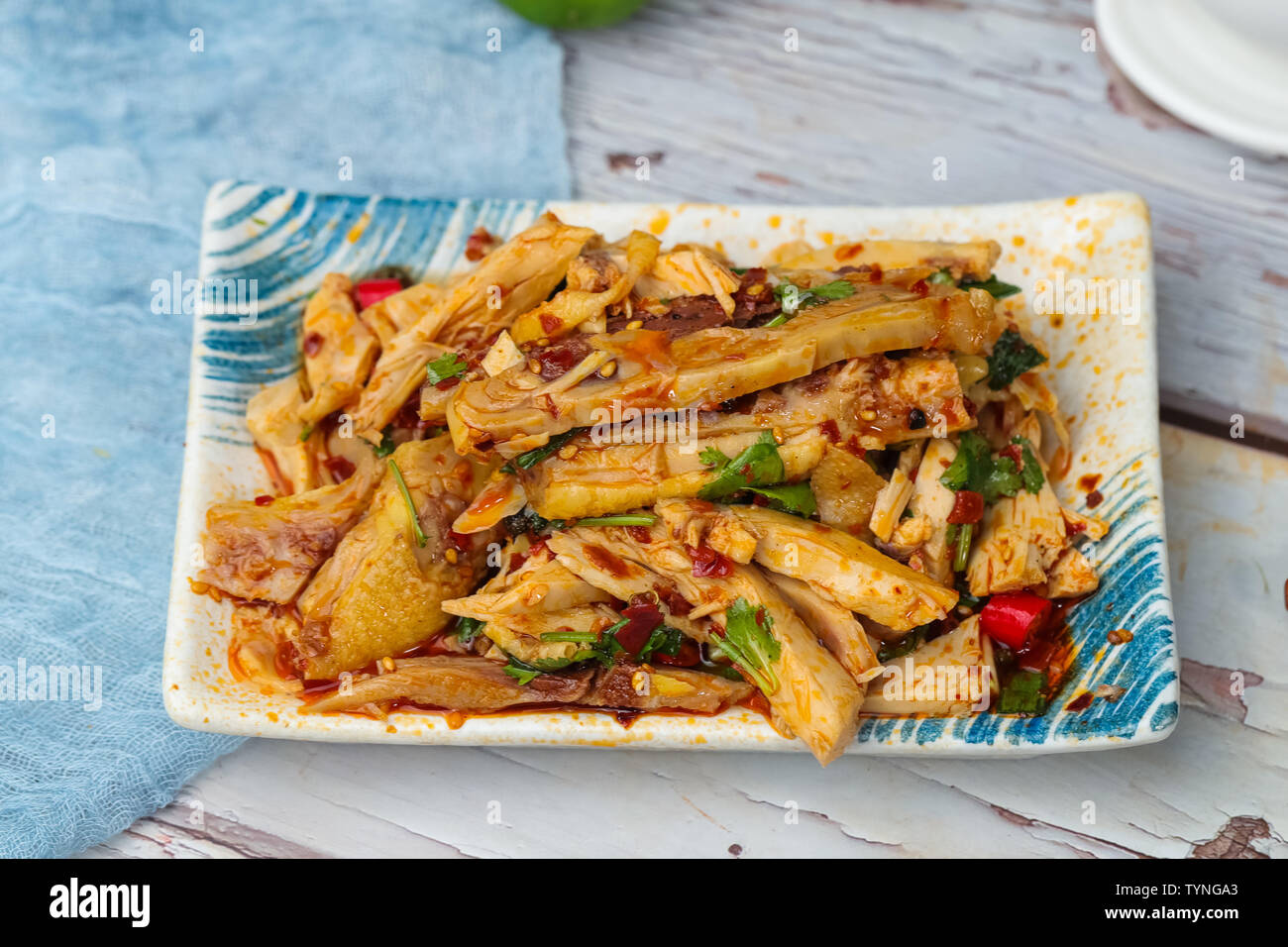 drooling chicken, stick chicken Stock Photo - Alamy
