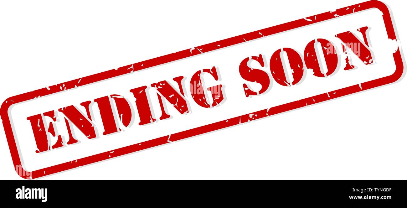 Ending soon red rubber stamp vector isolated Stock Vector Image & Art ...