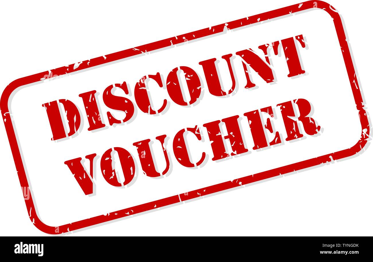 Discount voucher red rubber stamp vector isolated Stock Vector Image ...
