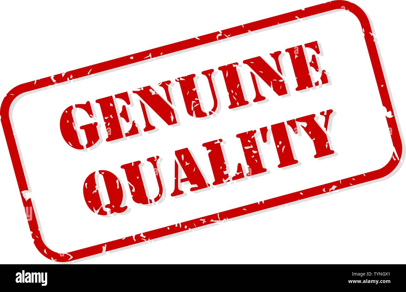 Genuine quality red rubber stamp vector isolated Stock Vector Image ...