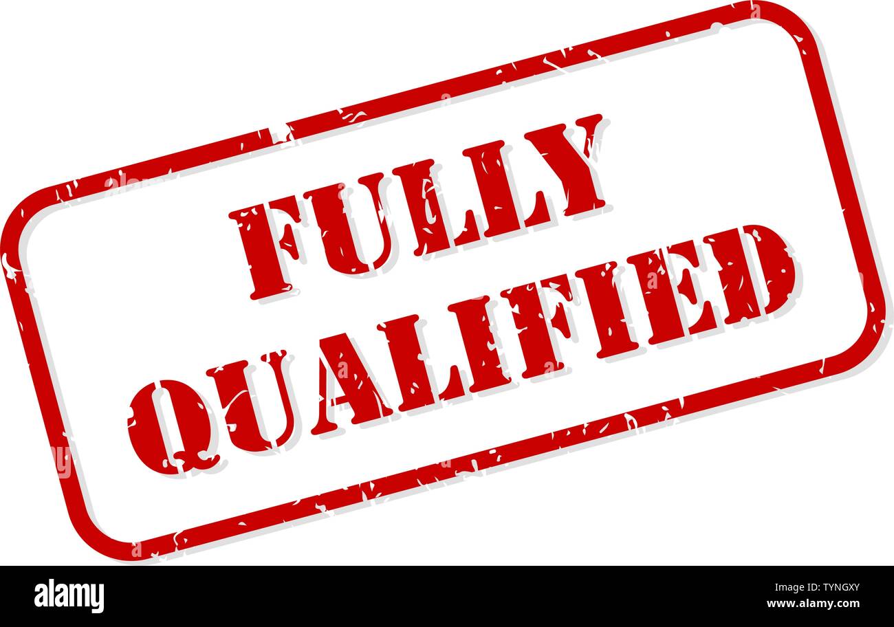 Fully qualified red rubber stamp vector isolated Stock Vector Image ...