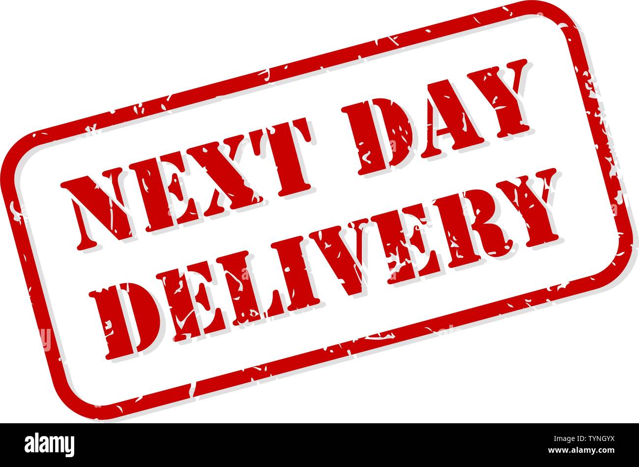 Next Day Delivery Red Rubber Stamp Vector Isolated Stock Vector Image
