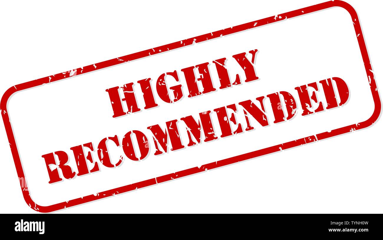 Highly recommended red rubber stamp vector isolated Stock Vector Image ...