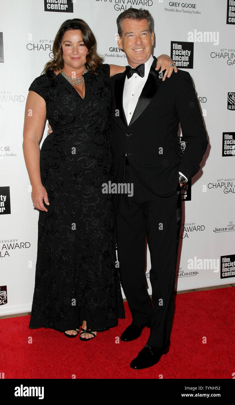 Keely Shaye Smith and Pierce Brosnan arrive at the 40th Annual Chaplin ...
