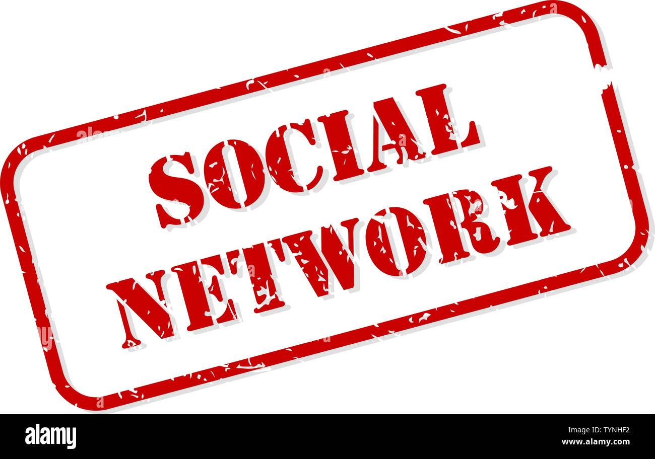 Social network red rubber stamp vector isolated Stock Vector Image ...