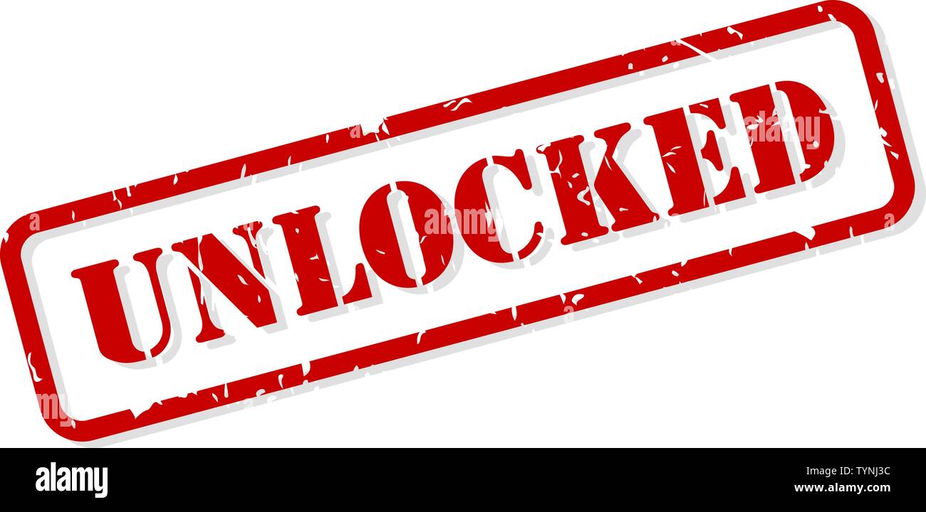 Unlocked red rubber stamp vector isolated Stock Vector Image & Art - Alamy