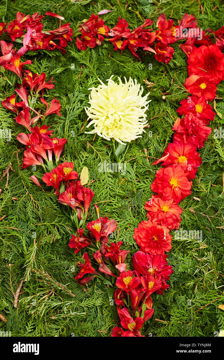 Corpus Christy religious festival in funchal, June 2019, with flowers ...