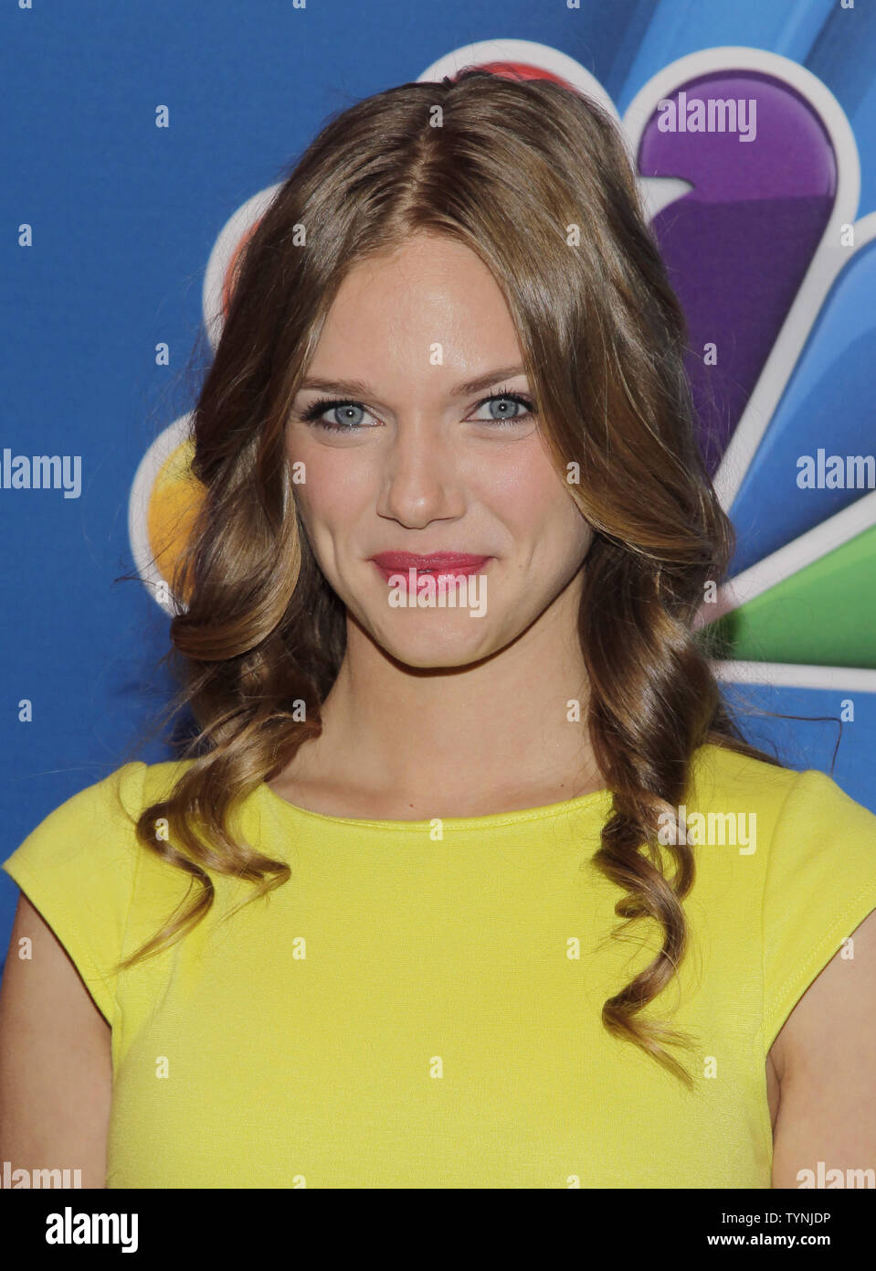 Tracy Spiridakos arrives on the red carpet at the 2013 NBC Upfront ...