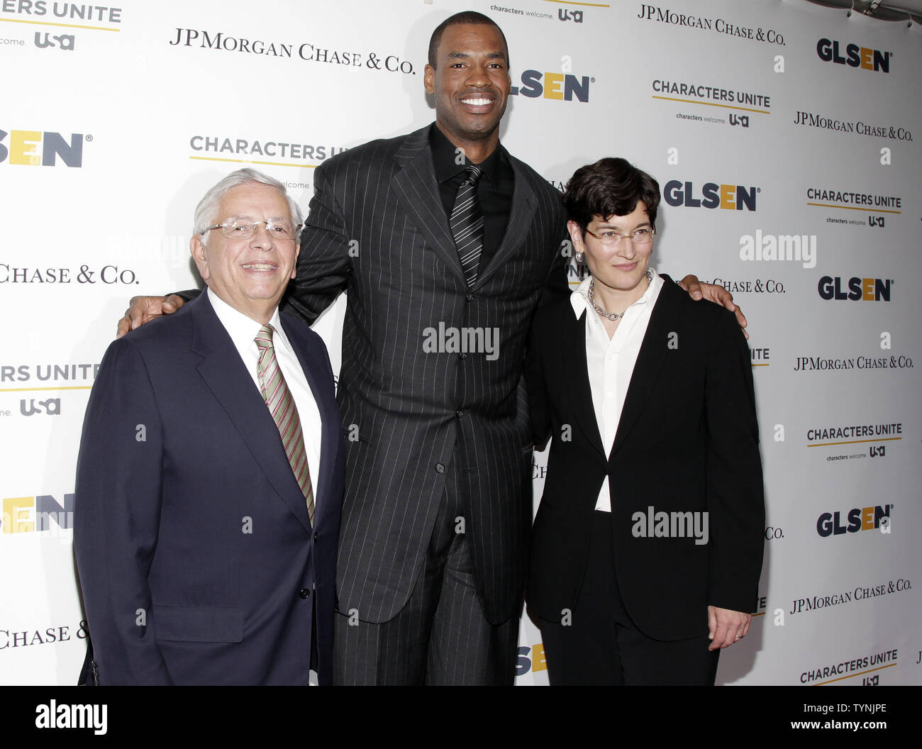 NBA Player Jason Collins, NBA Commissioner David Stern and Eliza Byard ...