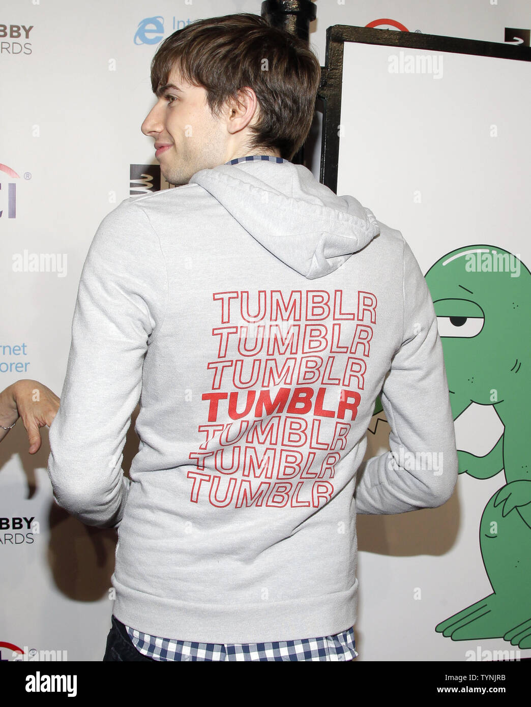 Tumblr CEO David Karp arrives on the red carpet the 17th Annual Webby ...