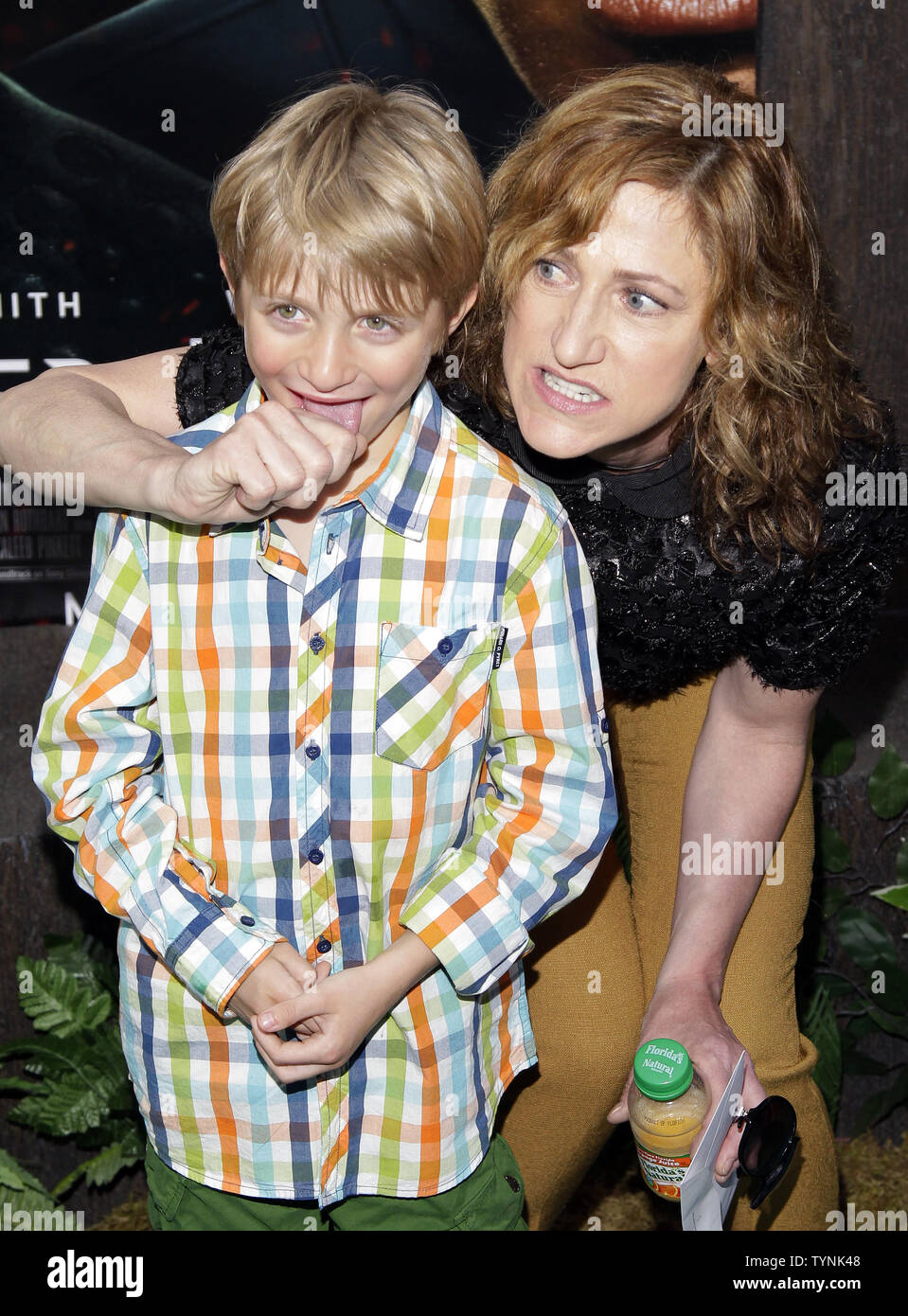 Edie Falco and Anderson Falco arrive on the red carpet when Columbia ...